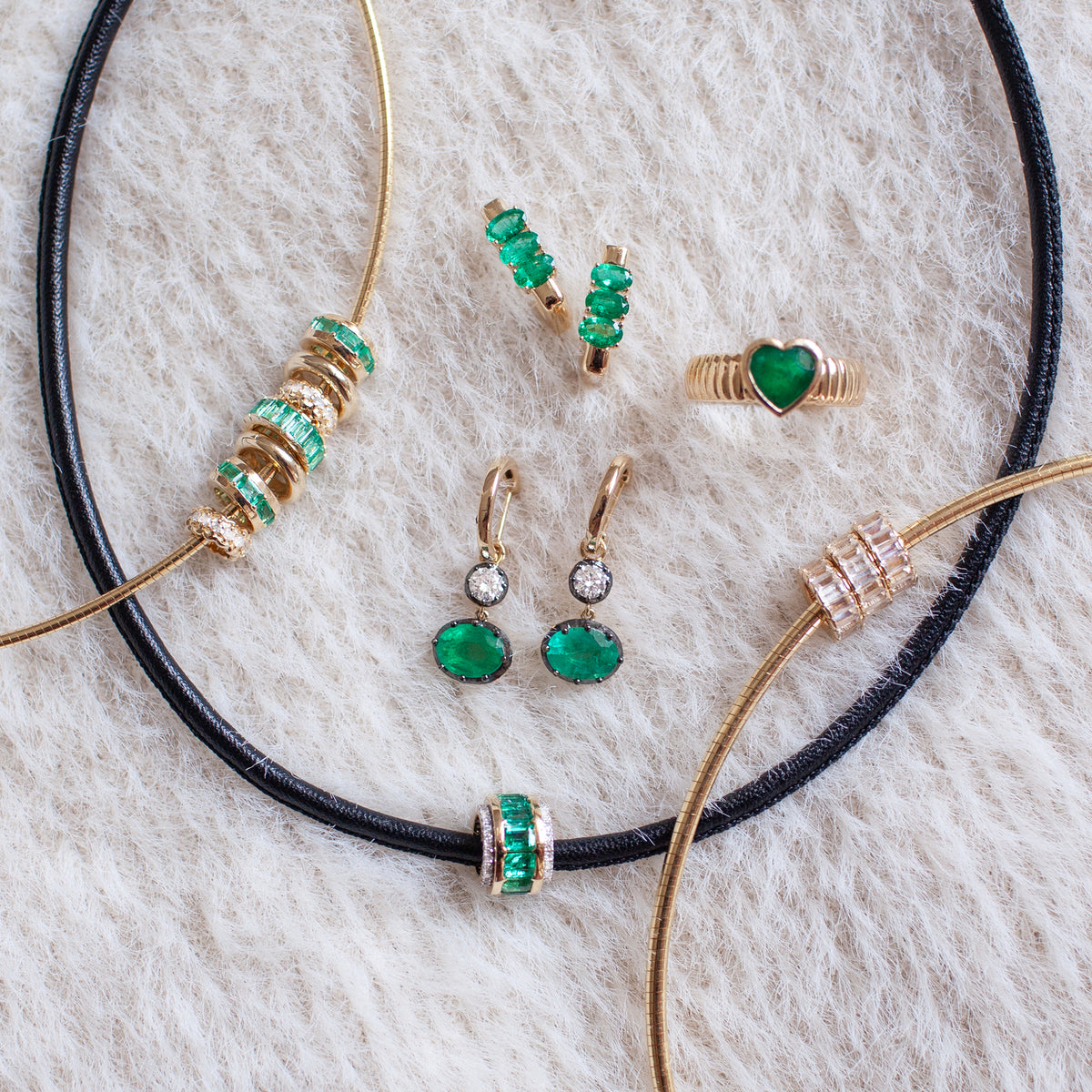 Piet Single Bead Necklace | Emerald, Diamond & 14K Gold – Shawn Warren ...